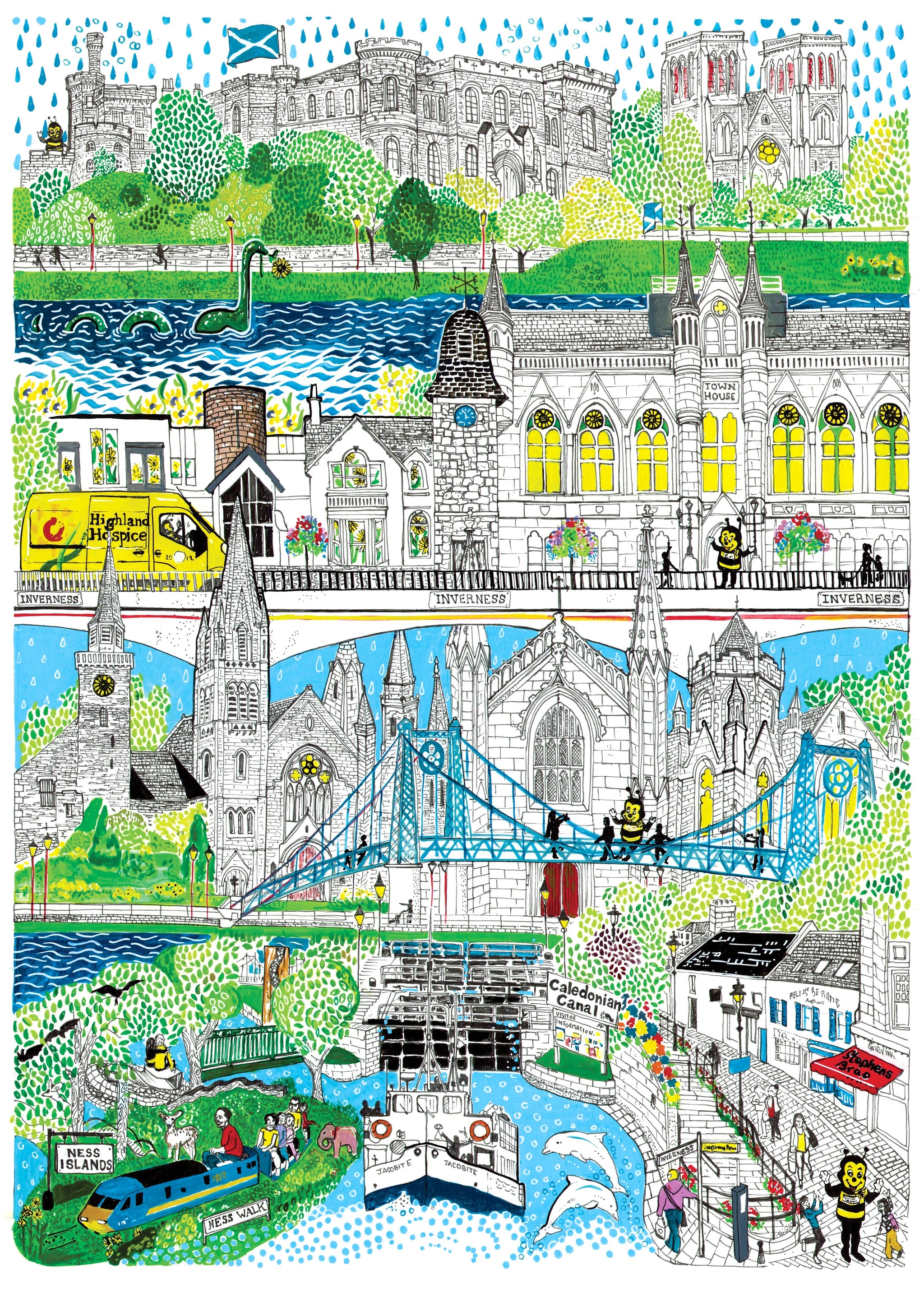 Libby Walker - Inverness City - A3 print